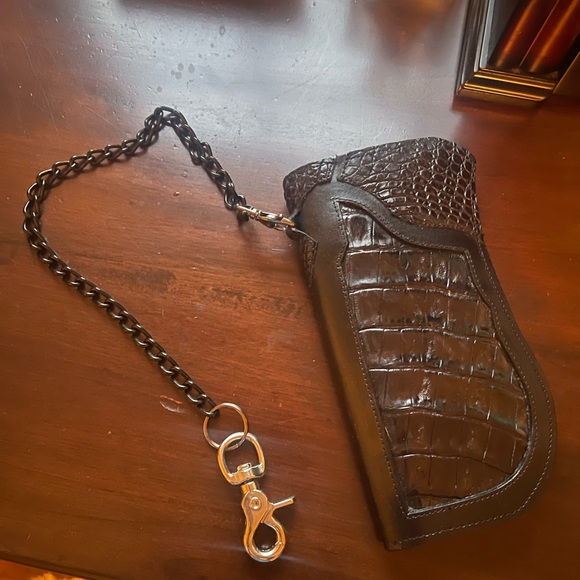 Accessories | Authentic Crocodile Skin And Leather Keychain Wallet ...